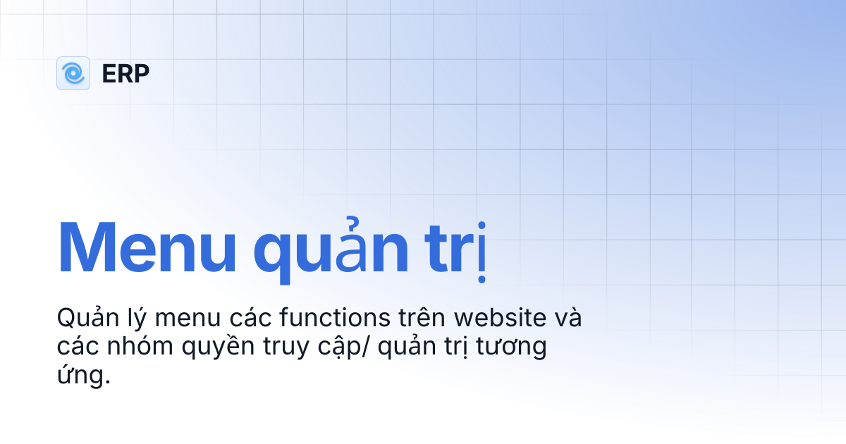 Menu quản trị | ERP